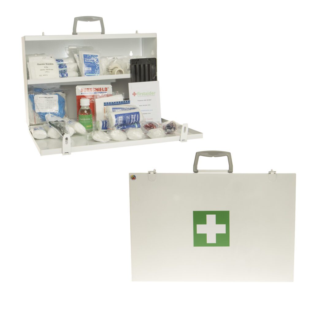 Regulation 7 First Aid Kit (5-50 Persons) in White Metal Box