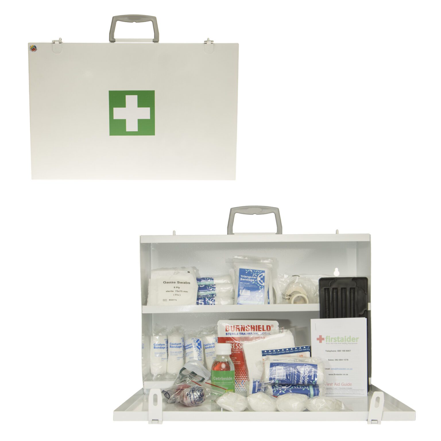 Regulation 3 First Aid Kit in White Metal Box Large (5-50 Persons)