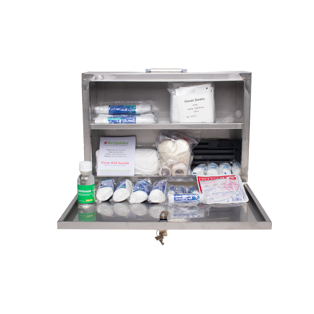 Regulation 3 First Aid Kit (5-50 Persons) in Stainless Steel Box ...